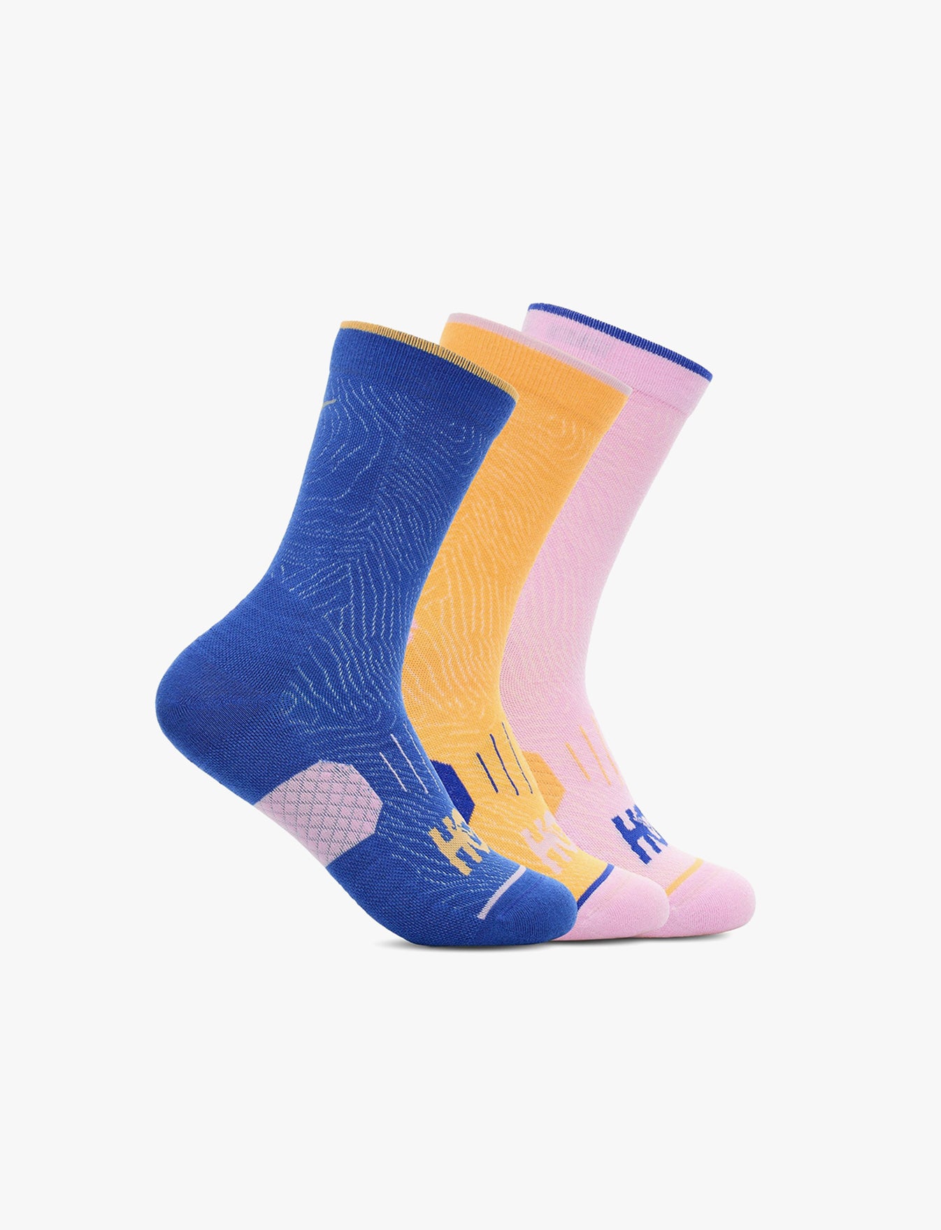 U CREW RUN SOCK 3-PACK – מארז 3 זוגות גרבי ריצה גבוהות בצבע ורדרד/כתום ...